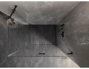 Mexen Lunar-F, sklápěcí sprchový kout pravý 100 x 70 cm, 8mm čiré sklo, černý profil, 836-100-070-70-00-P
