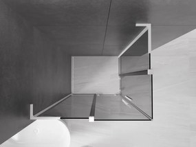 Mexen Velar L Duo, sprchový kout s posuvnými dveřmi 90 x 80 cm, 8mm šedé sklo, bílá matná, 871-090-080-02-43-20
