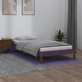 vidaXL Rám postele s LED světlem 90 x 200 cm masivní dřevo [820591] Barva: medová hnědá