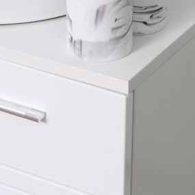 Kleankin Koupelnová Podskříňová Skříň s 2 Dveřmi a Nastavitelnou Vnitřní Policí Moderní Styl 60x30x62.5 cm Bílá