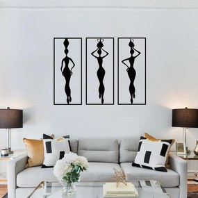 dřevo života Dřevěná dekorace na stěnu AFRICKÉ ŽENY Zvolte barvu dekoru: Černá, Rozměry šxv (cm): 105x80