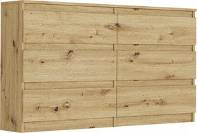 Komoda 140 CM Skříňka 6 Zásuvek Výrobce Pl R-140 Artisan