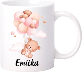 Keramický hrníček Medvídek s balónky