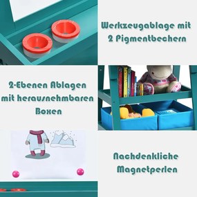 Costway 3 v 1 Dětský stojan dětská tabule oboustranná tabule a papír