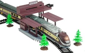 LEAN Toys Obrovská železnice FENFA 5 – Lokomotiva, vagony, výhybky