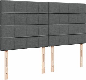 Box spring postel s matrací tmavě šedá 200x200 cm textil 3291388