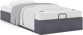 Osmanský rám postele bez matrace tmavě šedá 90x200 cm samet 3310938