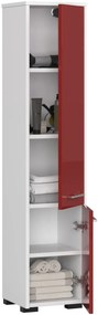Koupelnová skříňka Fin I 30 cm bílá/červená lesk