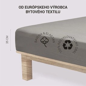 Napínací prostěradlo jersey s elastanem antracitové 180 x 200 cm