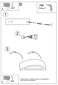 Nástěnné svítidlo Atena 20, 1x bílé keramické stínítko