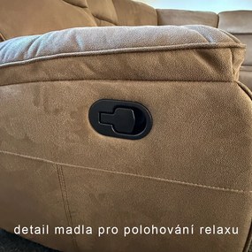Sedací souprava MALAGA | 248x276 cm | UNIVERZÁLNÍ levá i pravá | s FUNKCÍ RELAX | hnědá látka  | EXTRA POHODLNÉ