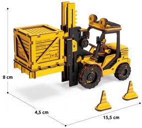 RoboTime 3D dřevěná mechanická skládačka Vysokozdvižný vozík