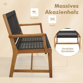 Costway Sada 2 jídelních židlí z akáciového dřeva s područkami unese až 160 kg