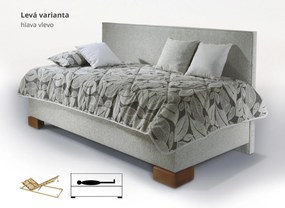NEW DESIGN postele Čalouněná postel QUATRO s dlouhým čelem a úložným prostorem, 90×200 cm Velikost postele: 90 × 200 cm, Strana: Levá