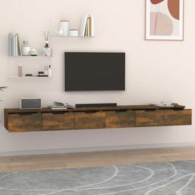 Nástěnné skříňky 2 ks kouřový dub 102x30x20 cm kompozitní dřevo 3115905