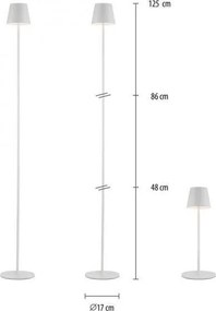 LD 19252-16 LED bateriové svítidlo bílé, stojací a stolní lampa, dotykový stmívač, IP54 pro venkovní použití 3000K - JUST LIGHT
