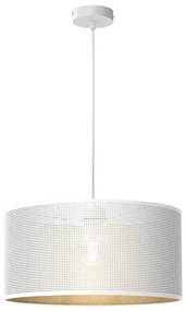 Lustr na lanku LOFT SHADE 1xE27/60W/230V pr. 40 cm bílá/zlatá