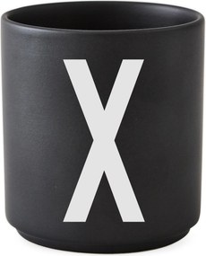Hrnek AJ písmeno X porcelánový černý