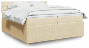 Box spring postel s matrací krémová 200x200 cm textil 3289882