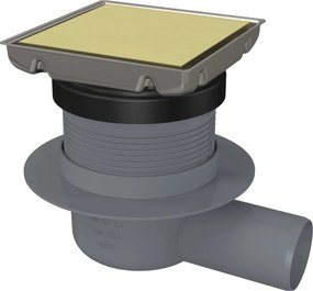 Deante Deante, bodový sprchový žlab s oboustranným roštem 130x130mm, zlatá matná, DEA-KOS_R01D