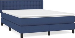 Box spring postel s matrací modrá 140x190 cm textil 3130031