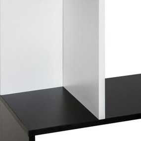 HOMCOM Moderní S-šatková knihovna s úložným prostorem, 4 police 60D x 24Š x 148V cm, černá/bílá