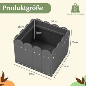 Costway 2 květináče na rostliny odolný proti povětrnostním vlivům – šedá