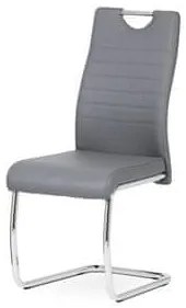 Autronic Moderní jídelní židle Jídelní židle koženka šedá / chrom (DCL-418 GREY)