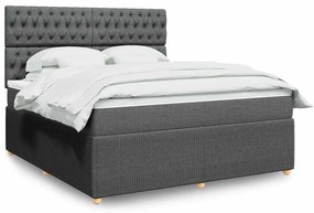 Box spring postel s matrací tmavě šedá 180x200 cm textil 3292143
