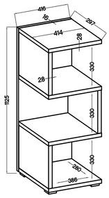 Regál MORE 02 | 41,6 x 112,5 cm | artisan | lamino o síle 28 mm, záda 16 mm
