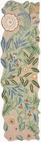 Ručně všívaný vlněný běhoun se strukturovaným povrchem Bryony Shaped Floral