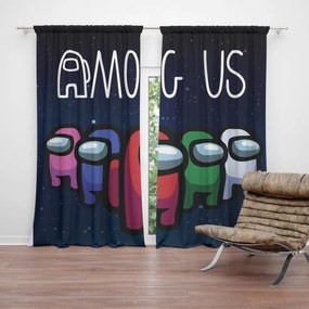 Sablio Závěs AMONG US ve vesmíru: 2ks 140x250cm