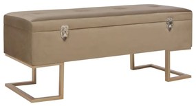 Lavice s úložným prostorem 105 cm béžová samet 247574