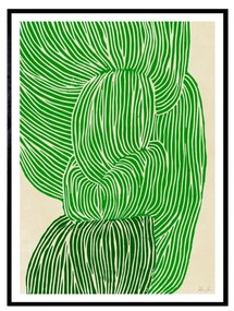 THE POSTER CLUB Autorský mini plakát Green Ocean by Rebecca Hein A5, zelená barva, papír