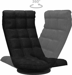 Otočná lenoška na podlahu černá textil 336580