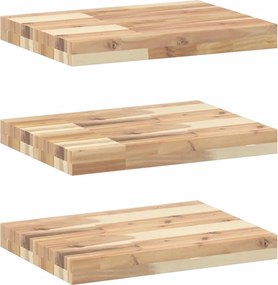 Plovoucí police 3 ks 60 x 30 x 4 cm neošetřené akáciové dřevo 3279449