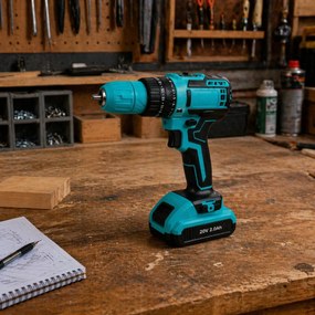 Akumulátorová příklepová vrtačka se šroubovákem NITRONIX 4787 + 2x baterie + kufřík