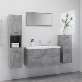 vidaXL Set koupelnového nábytku dřevotříska [3071112] Barva: Betonová šedá