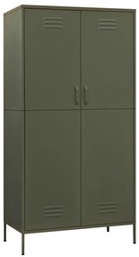 Šatní skříň olivově zelená 90 x 50 x 180 cm ocel - Default Title