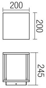 Redo 9109 - Venkovní lampa VITRA 1xE27/15W/230V IP54 černá