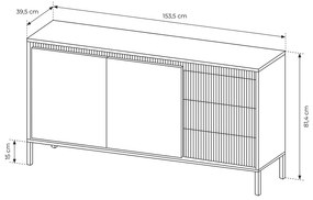 SENSO c | komoda 153 2D3S | 153,5 cm | černá