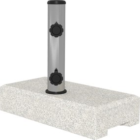 Stojan na slunečník 25 kg, žulový podstavec na slunečník, pro tyče slunečníku Ø32/38/48 mm, šedý