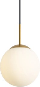 Závěsné svítidlo Art Deco zlaté s opálovým sklem IP44 - Flore