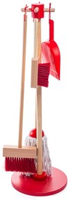 Bigjigs Toys úklidový hrací set červený