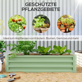 Outsunny Zvedený Záhon z Oceli, Zahradní Rámeček s Otevřeným Dnem pro Pěstování Zeleniny 120x60x30,5 cm na Balkon, Terasu, Květináč pro Květiny, Rost…