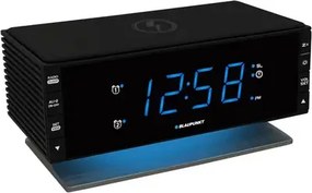 BLAUPUNKT CR55CHARGE černá / rádio budík / bezdrátová nabíječka / LED