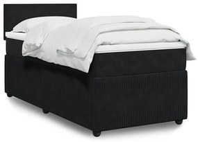 Box spring postel s matrací černá 100x200 cm samet 3289958