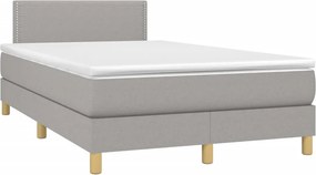 Box spring postel s matrací světle šedá 120x190 cm textil 3269765