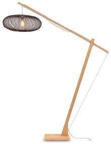 Stojací lampa cango l přírodní, černá MUZZA