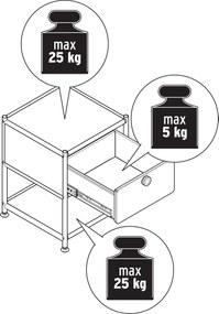 Tchibo - Kovový odkládací stolek »Cn3« s 1 zásuvkou